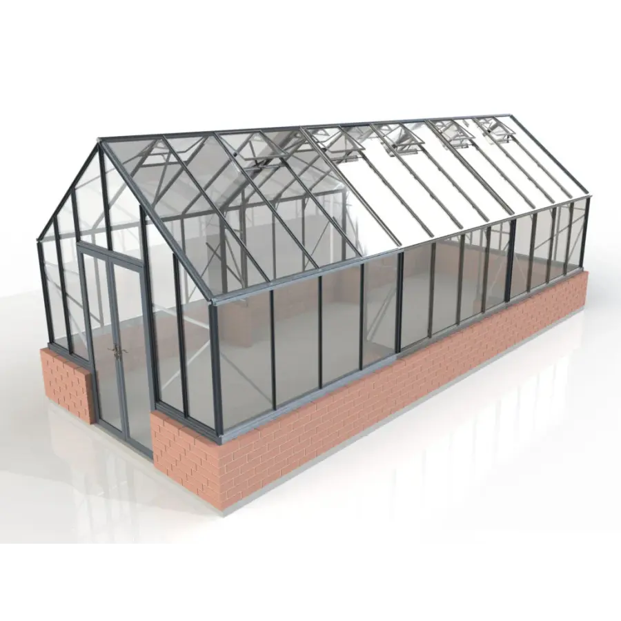10 x 24 ft Elite Stonewall Glasshouse with Custom Dulux Frame — Green ...