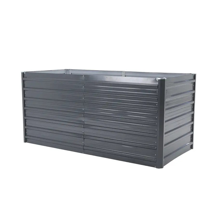 Home Ready 320 x 80 x 77cm Grey 2-in-1 Raised Garden Bed Galvanised ...